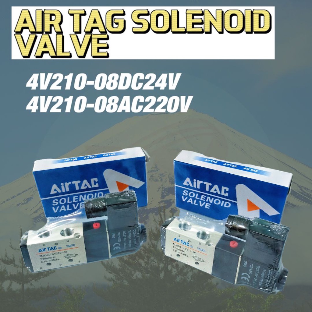 AirTac Solenoid Valve 4V210-08 DC24V /4V210-08AC220V Solenoid Valve ...
