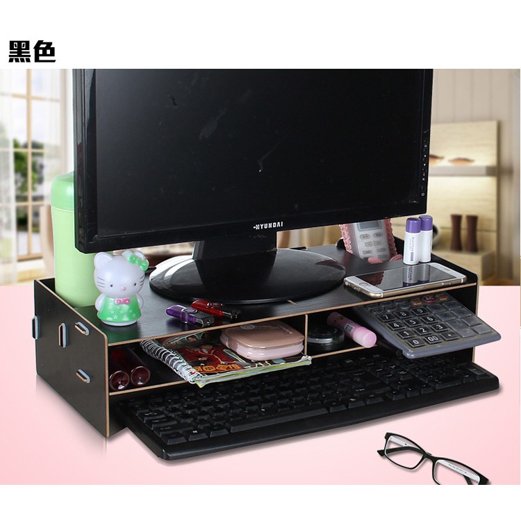 Monitor Riser Cabinet-Wooden DIY Computer Desktop Table | Shopee Malaysia