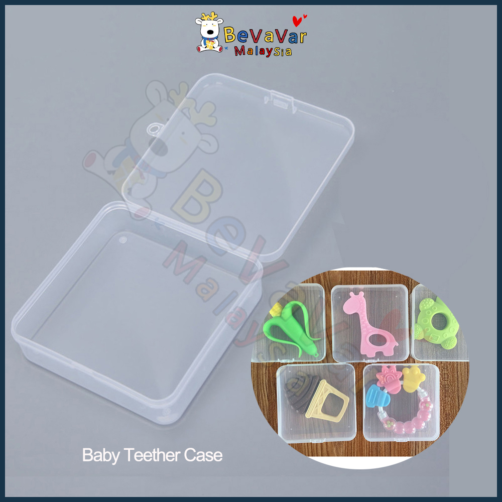 Bevavar Teether storage box Square transparent plastic case | Shopee ...