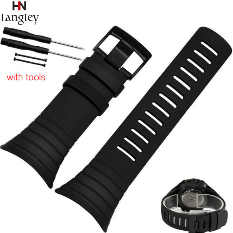 New Watch Strap Silicone Strap + Buckle Fasteners SUUNTO CORE Replace ...