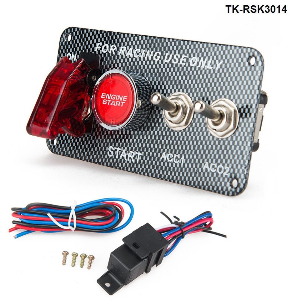 Racing Car Ignition Switch Panel Engine Start Push Button ON OFF LED ...