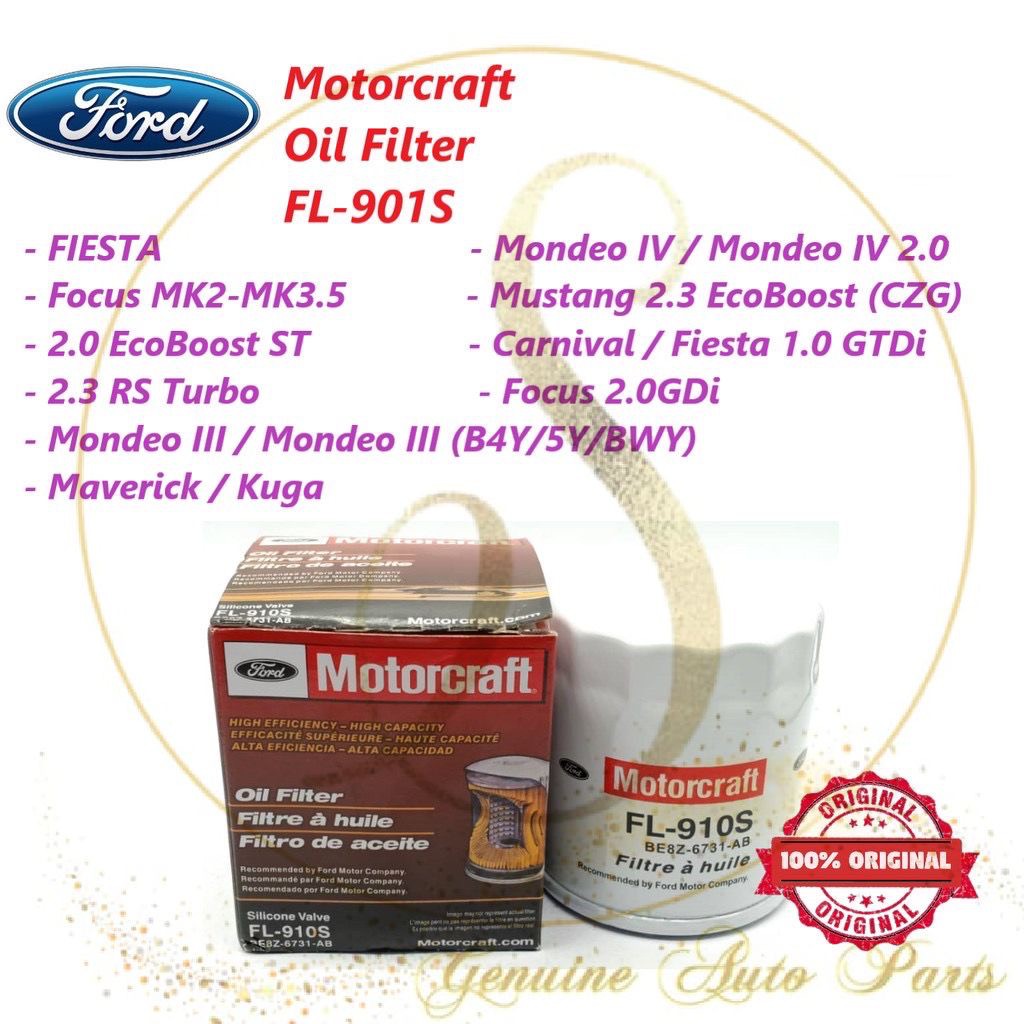 Motorcraft Oil Filter Ford Fiesta Mustang M3 M5 Focus Mondeo Kuga S-Max ...