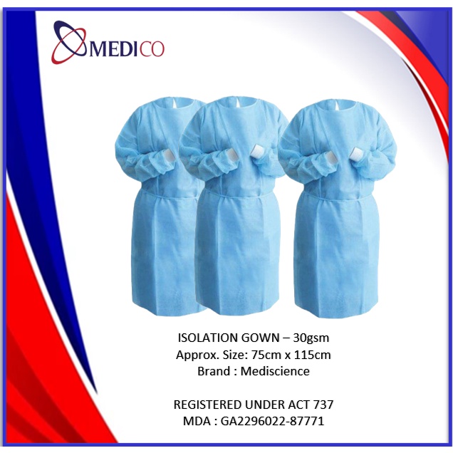 Non Woven Isolation Gown (30 gsm) - 1 Pack | Shopee Malaysia