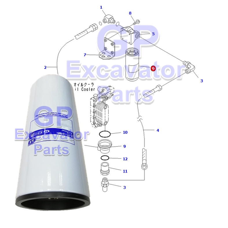 PC210-10MO / PC300-8 / PC300-8MO Hydraulic Excavator Engine Oil Filter ...