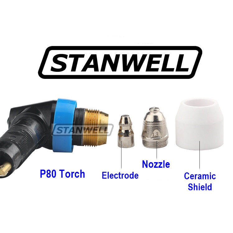 P80 Plasma cutter torch Nozzle, Electrode and Ceramic Shield | Shopee ...