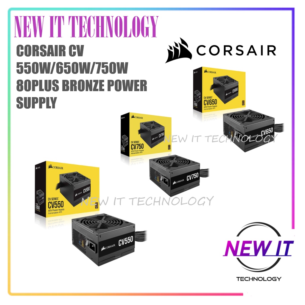 Corsair CV & CX Series 550W / 650W / 750W 80 PLUS Bronze Certified Non ...