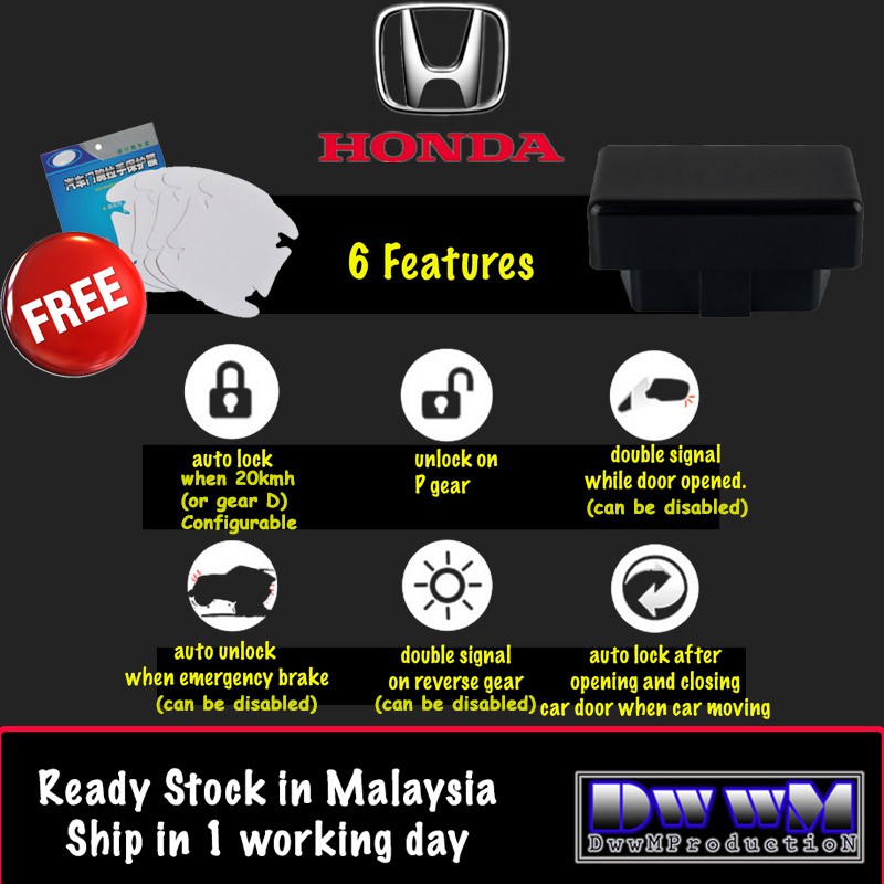 Honda HRV City Civic BRV Jazz CRV Stream Odyssey Accord auto lock OBD ...