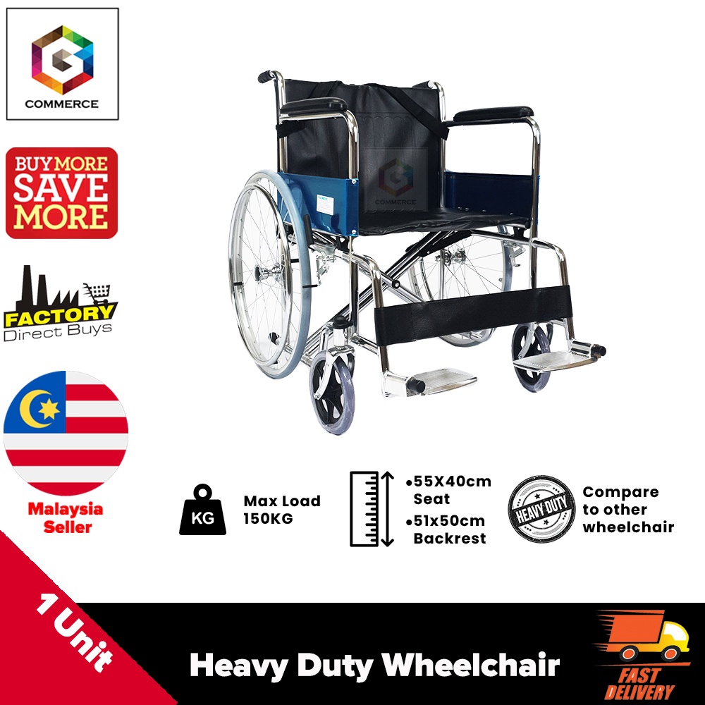 Kerusi Roda Size Besar Wheelchairs Heavy Duty Wheelchair Support up to ...