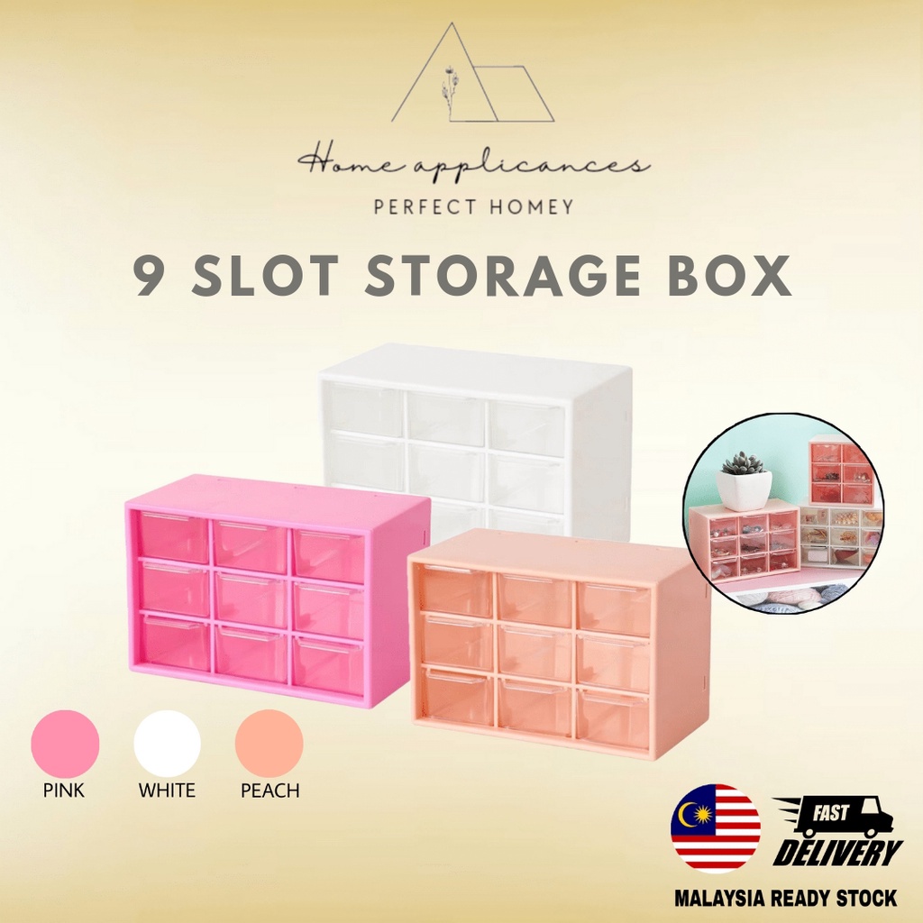 Ready Stock 9 Slot Drawer Organizer Desktop Drawer Mini Drawer Storage ...