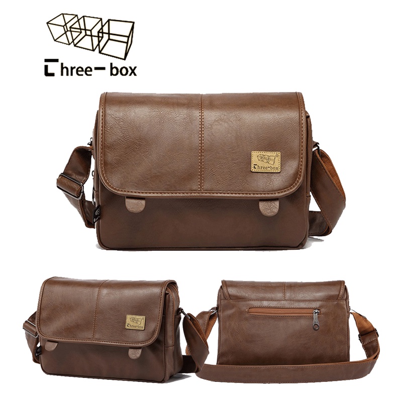 Three-box Messenger Bag Vintage Men's Bags Crossbody Bags For Man ...