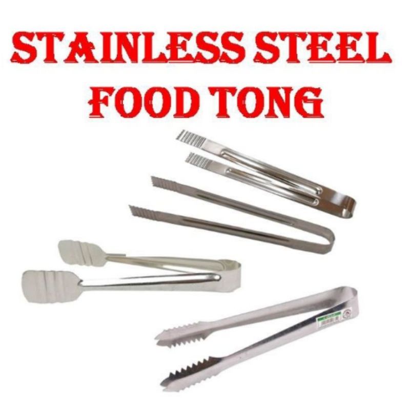 STAINLESS STEEL FOOD TONG Penyepit Kuih Penyepit Ais Penyepit BBQ ...
