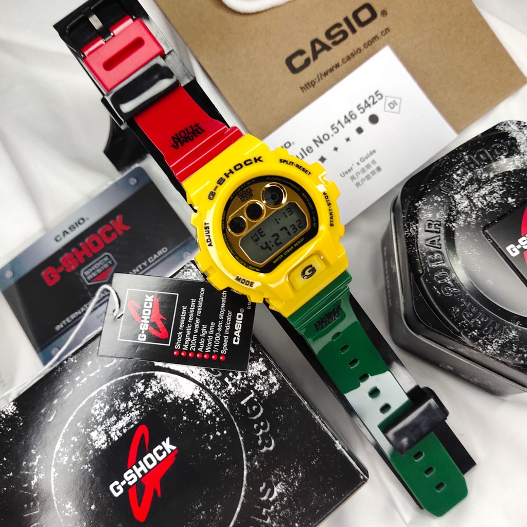 G shock DW6900 NB1 Black Silver Autolight Digital Watch Water proof Jam ...