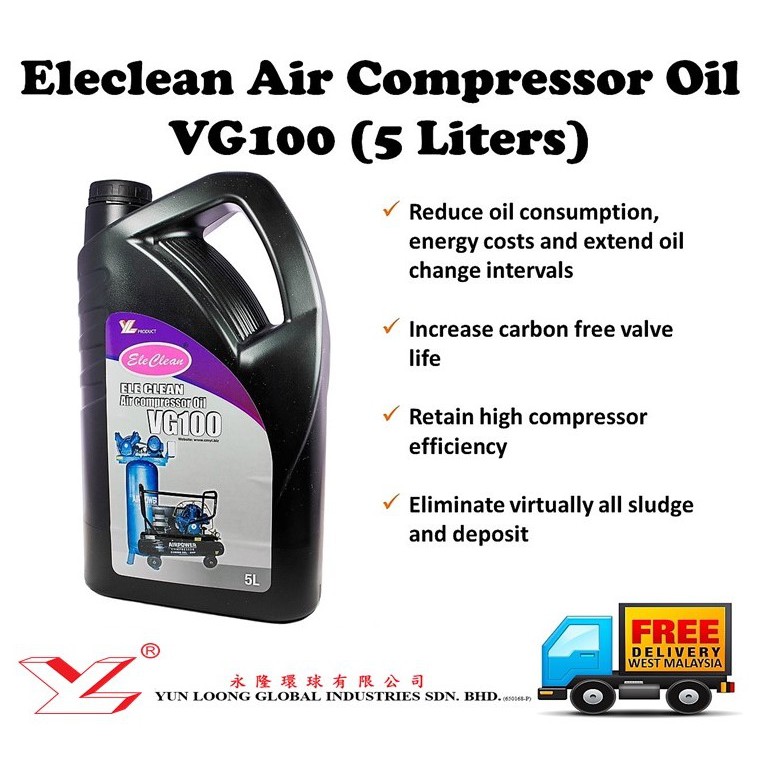 Eleclean Air Compressor Oil VG100 (5 Liters) | Shopee Malaysia