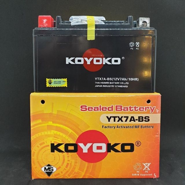 Koyoko YTX7A-BS Motorcycle Battery (Sealed) | Shopee Malaysia