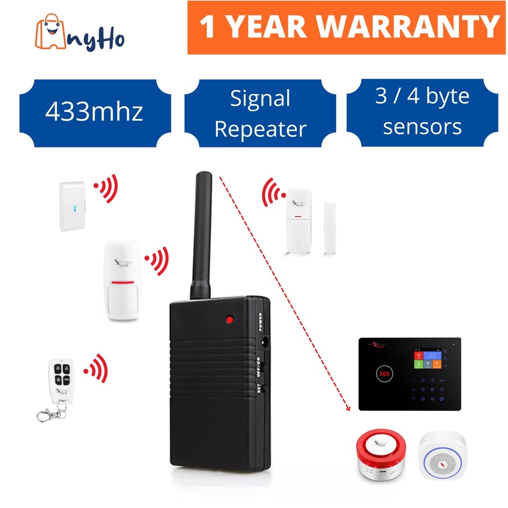 433MHz Wireless Signal Repeater Amplifier for Wireless Alarm System ...