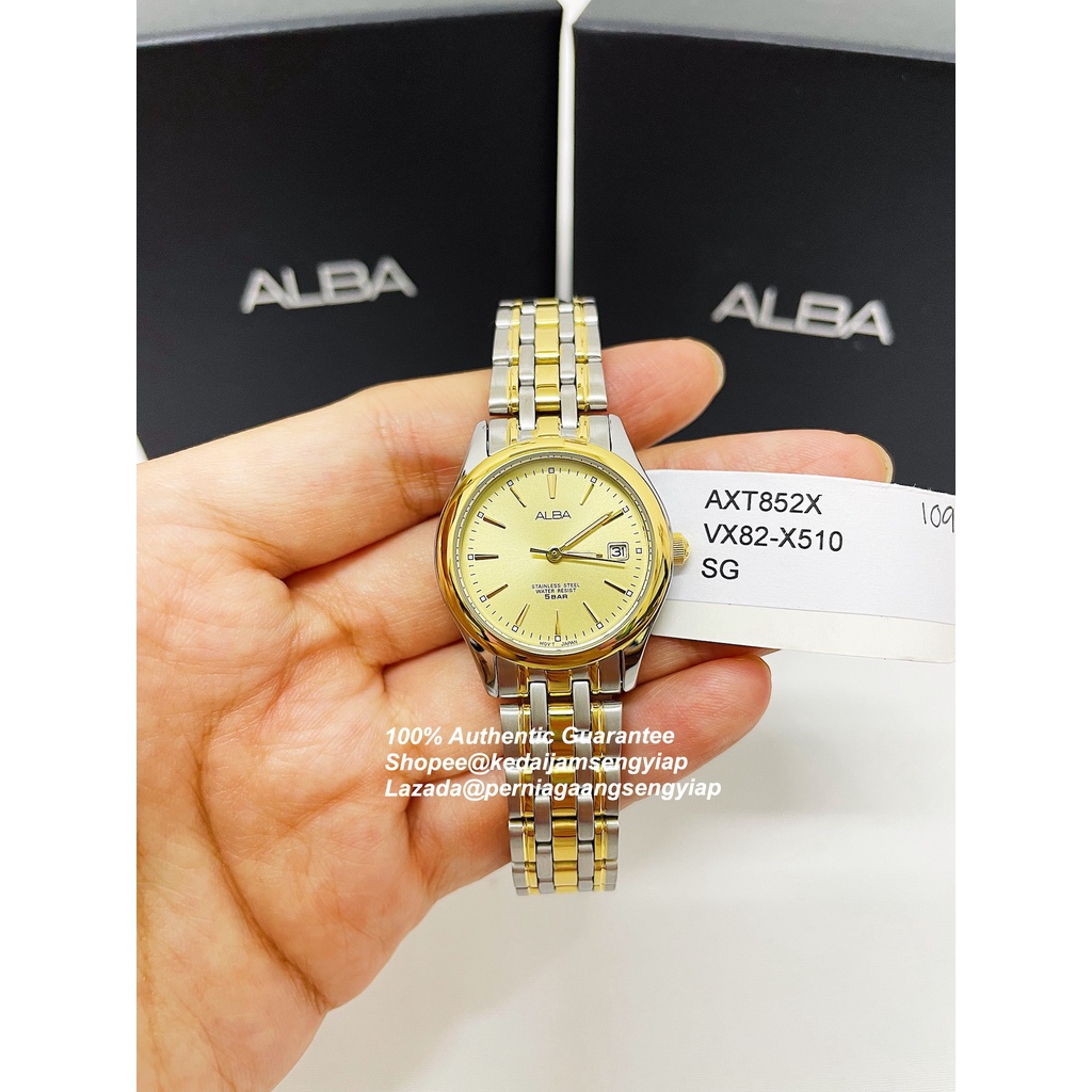 100% Original ALBA Couple Set Minimalist Men Women Fashion Quartz ...
