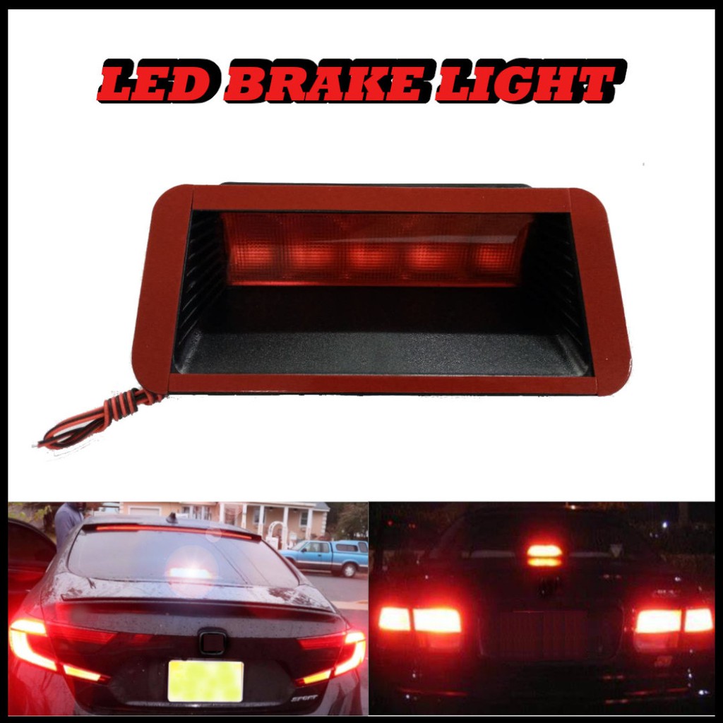 Car Third Brake Lamp Lampu Brek Ketiga 5 Led Rear Tail Light Universal ...