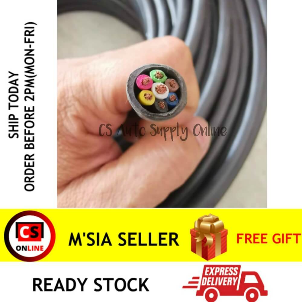 1meter 100% Pure Copper 7 Core Trailer LED Lights Wire Cable Auto ...