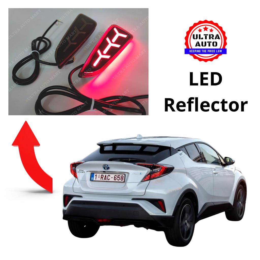 Toyota CHR Smoke Fishbone Rear Reflector Foglamp LED DRL Daytime ...
