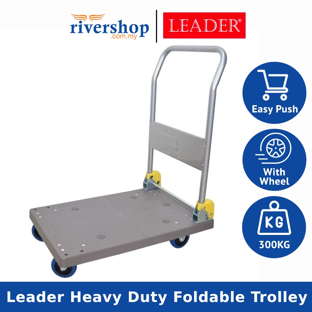 LEADER 300KG Heavy Duty Trolley PE Foldable Trolley Platform Hand Truck ...