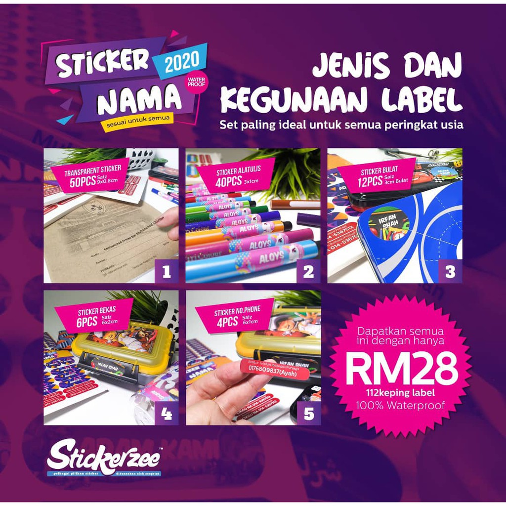 STICKER NAMA PELBAGAI GUNA 2020 | Shopee Malaysia