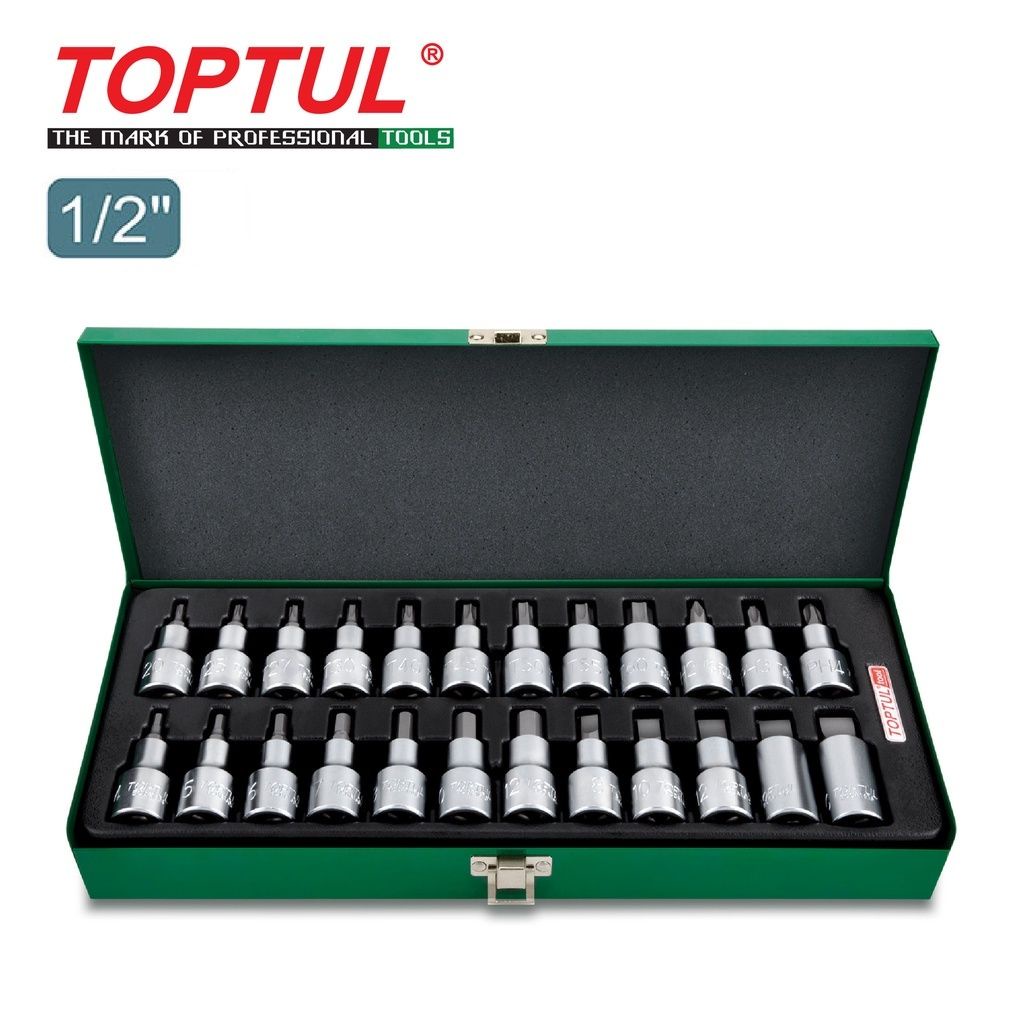 TOPTUL 24PCS 1/2" DR. Bit Socket Set GAAD2402 | Shopee Malaysia