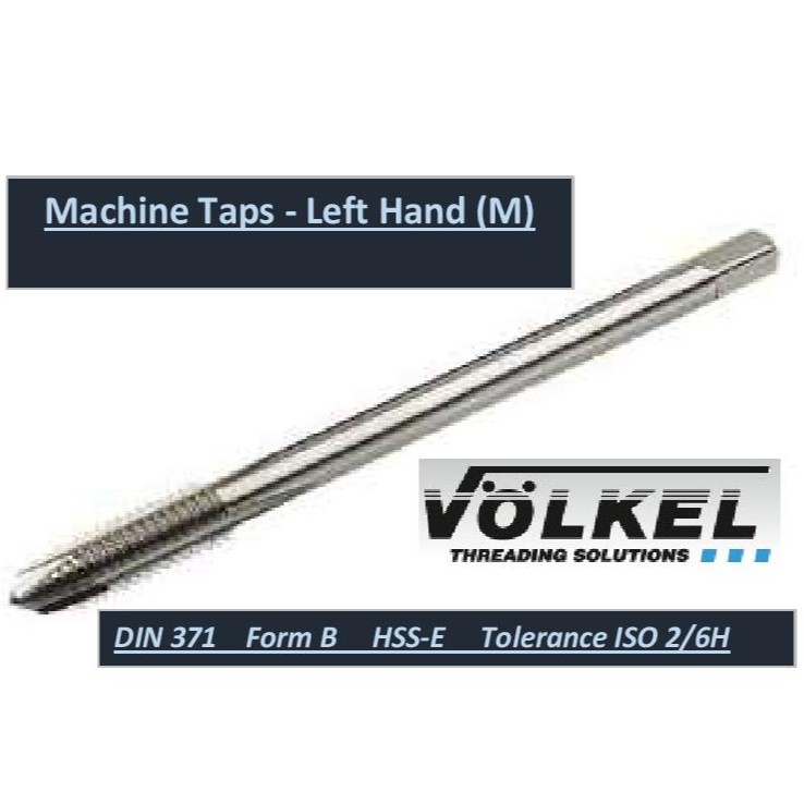 Volkel Machine Taps Spiral Point - Left Hand (M) 3 x 0.5 ~ 6 x 1.0 ...