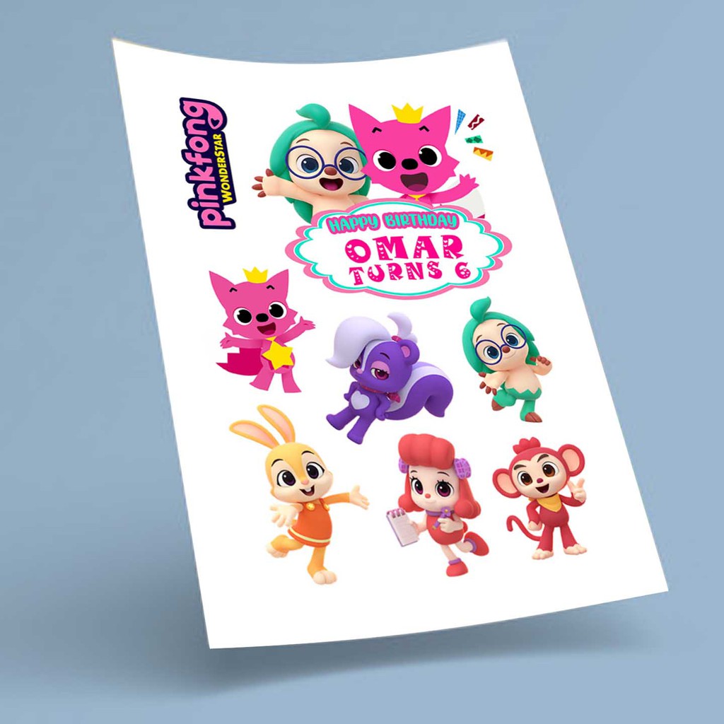 HOGI PINKFONG CUSTOM NAME & AGE [JPEG FORMAT/FILE] [CAKE TOPPER] [PRINT ...