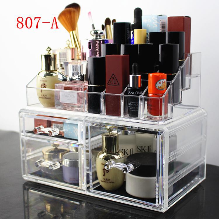 Big Size Cosmetic Organizer Acrylic Makeup Case with 3 Drawers Laci ...