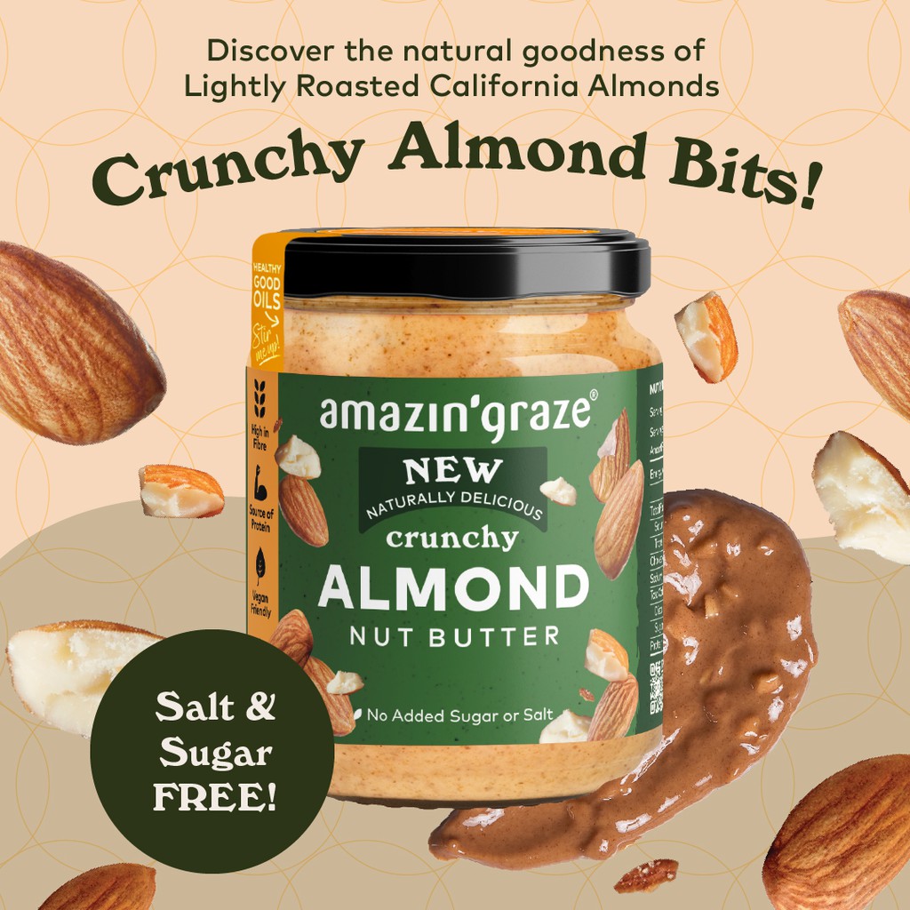 Amazin' Graze All Natural Crunchy Almond Butter 200g | Shopee Malaysia