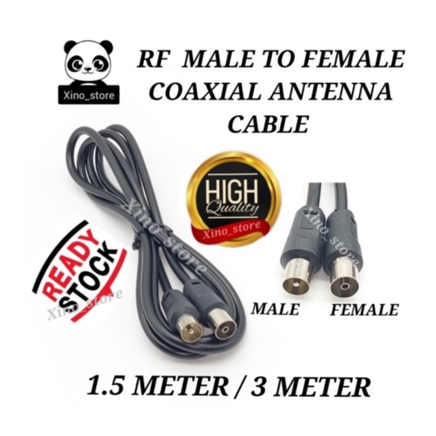 RF Male to Female Tv Cable 1.5meter / 3meter / 5meter Plug To Socket Tv ...
