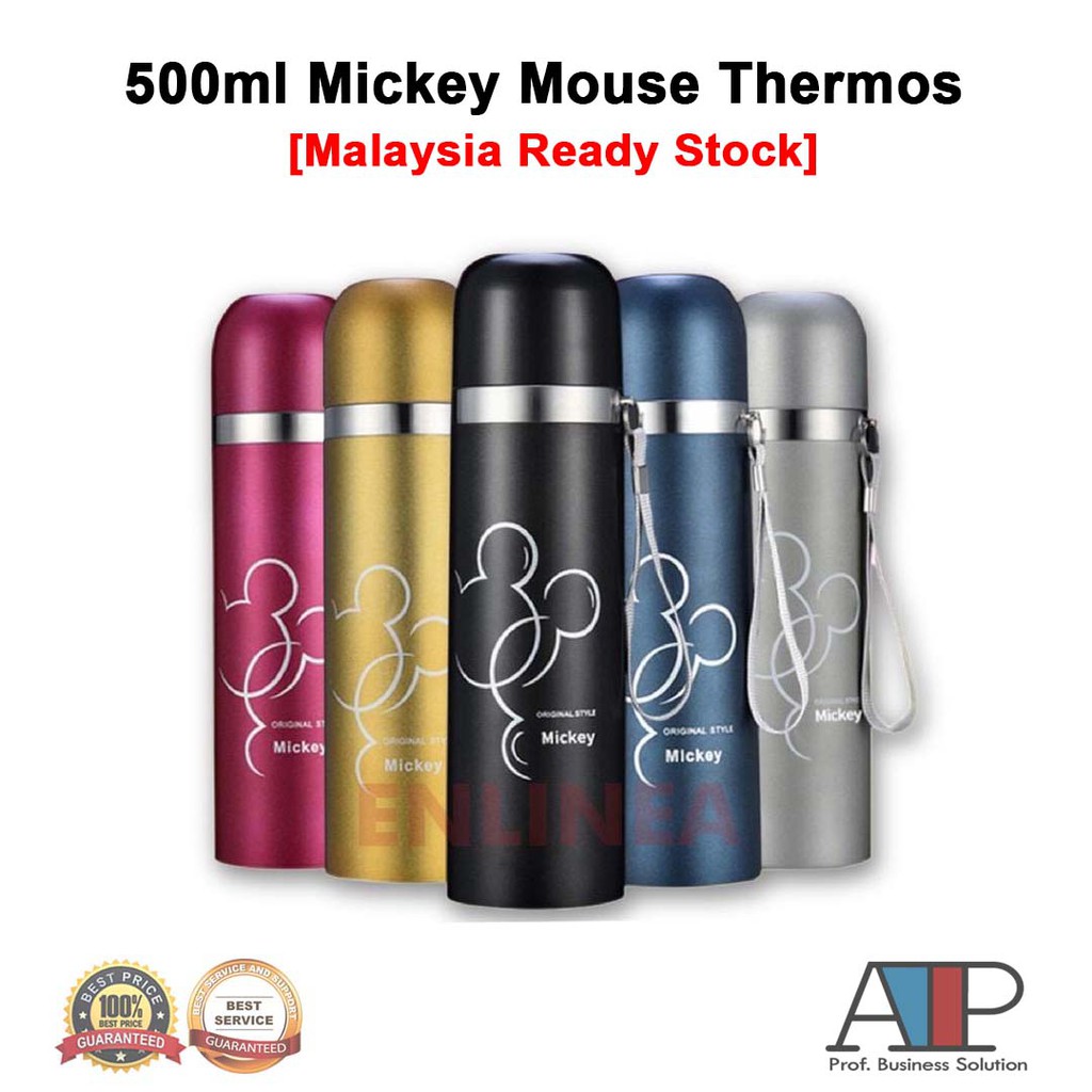 500ML Stainless Steel Mickey Mouse Vacuum Flask Thermos Bottle | Shopee ...