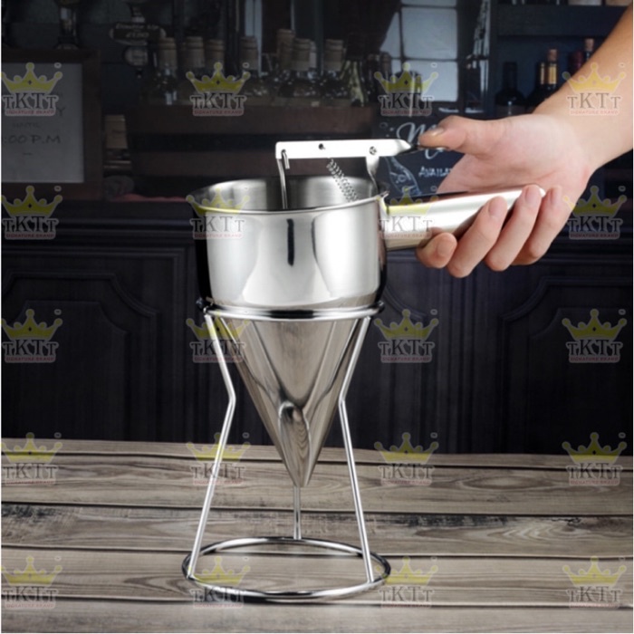 TKTT ™️ Stainless Steel Funnel Takoyaki Ball Funnel With Stand Set ...