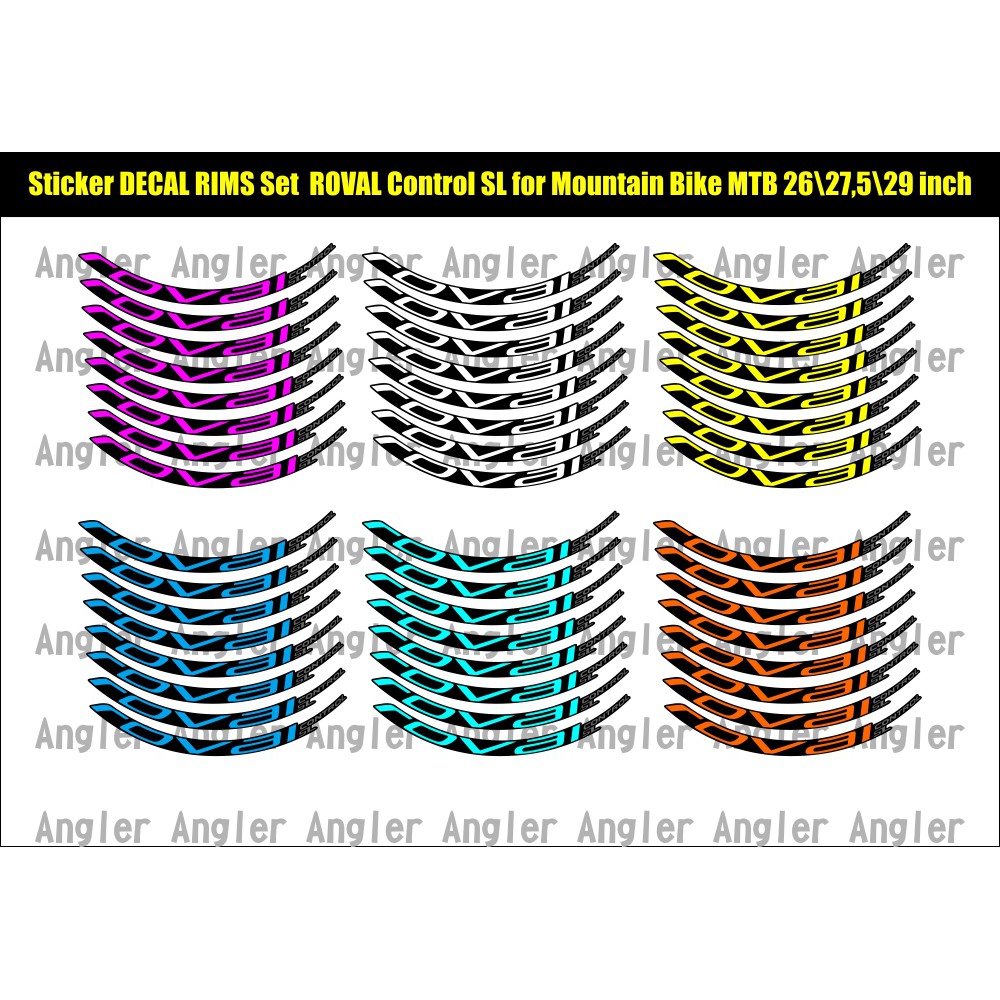 Sticker RIMS Bicycle Set ROVAL Control SL Mountain Bike MTB 26/27.5 ...