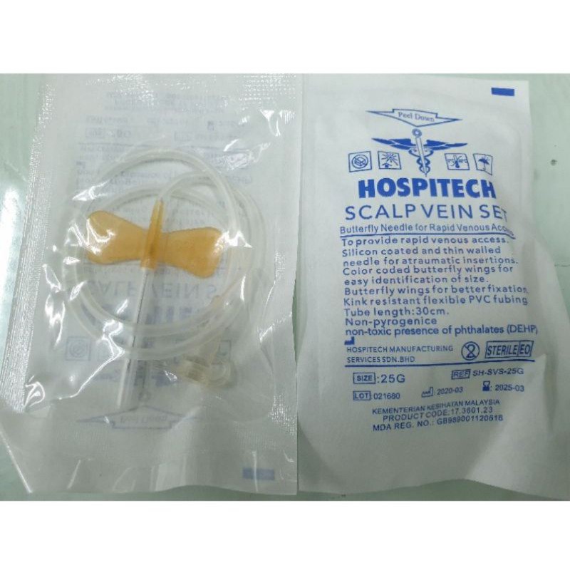 Butterfly Needles Scalp Vein Set 25G#orange (3set) | Shopee Malaysia
