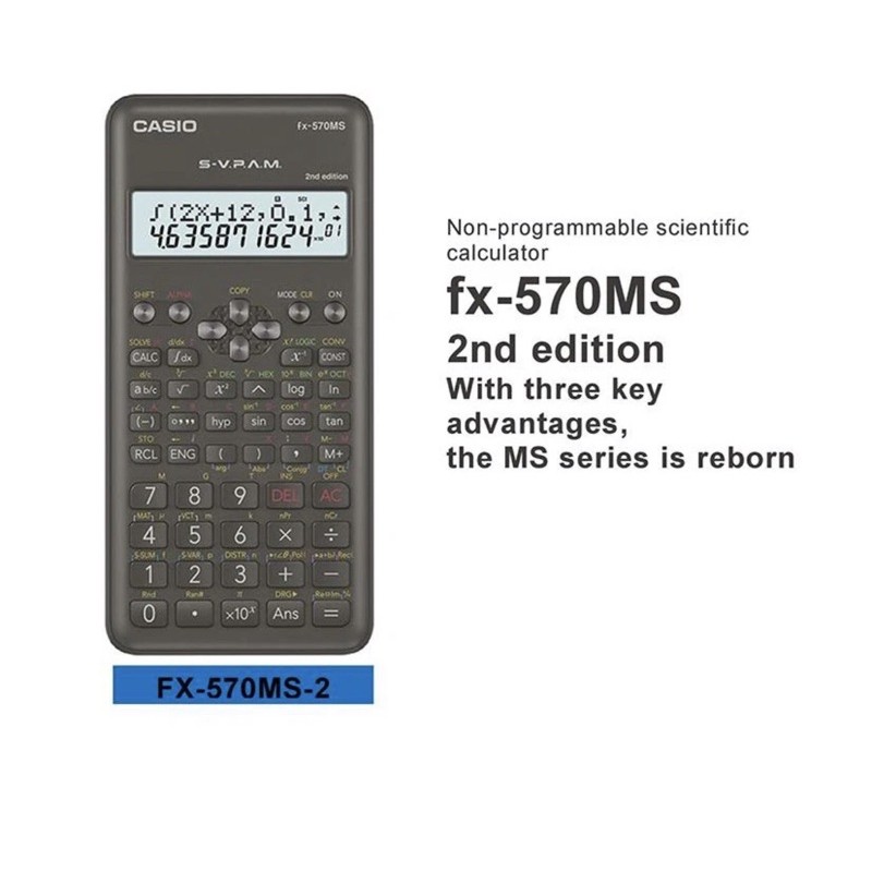 Original Calculator Casio Fx-570 MS(2nd edition) | Shopee Malaysia