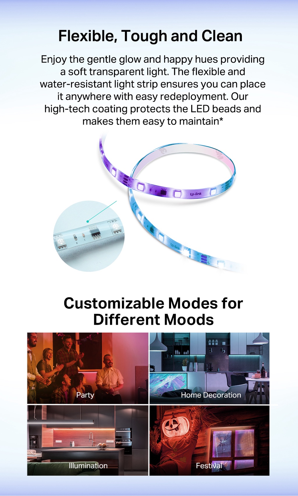 TP-Link LED Smart WiFi Light Strip RGBIC Million Color & Effects ...