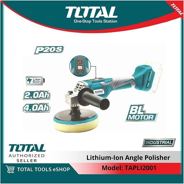 TOTAL 20V 5"(125MM) LITHIUM-ION BRUSHLESS ANGLE POLISHER - TAPLI2001 ...
