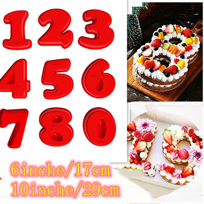 6 Inch17cm Cake Mold silicon number cake mold number silicone molder ...