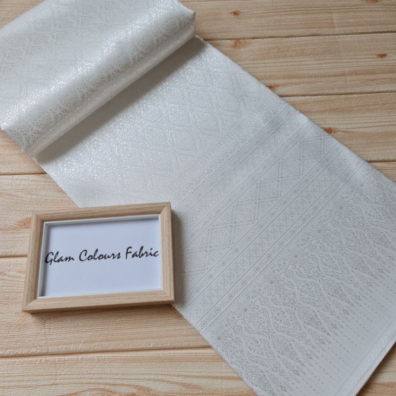 Songket Tenun Thai Bunga Tabur & Putih White- Ready Stock | Shopee Malaysia