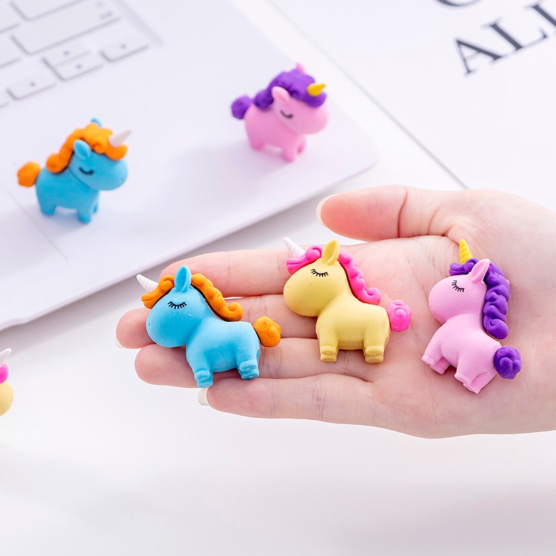 Small Cute Dinosaur / Unicorn / Pikachu Eraser Student Pemadam Unicorn ...