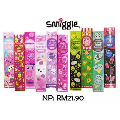 SMIGGLE Scented Pencils for Boys Girls to School Kindergarten (4 pcs ...