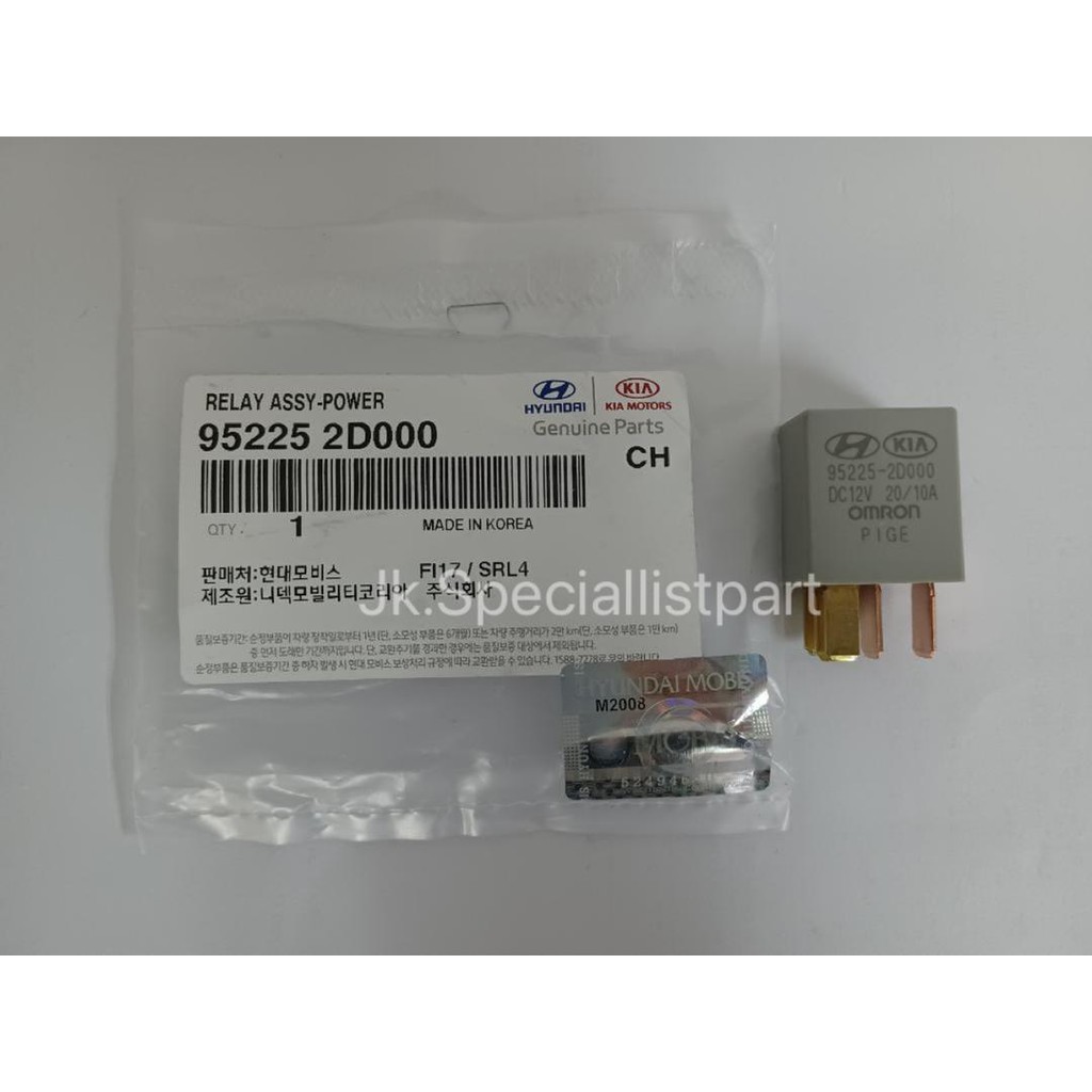 POWER RELAY 5PIN GENUINE PART (ORIGINAL) [95225-2D000] KIA SPORTAGE ...