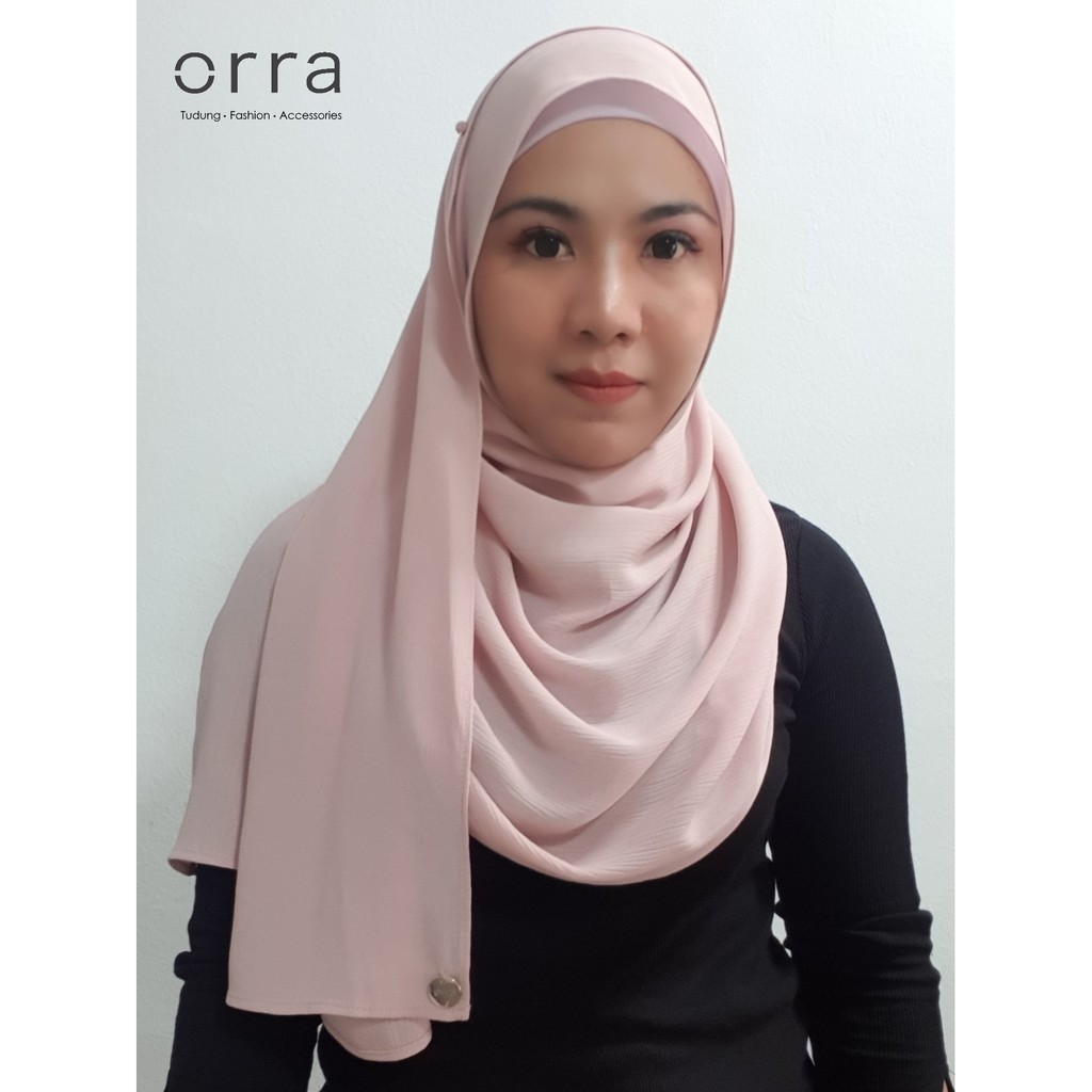 Reyna Textured Chiffon Scarf in Blush | Shopee Malaysia