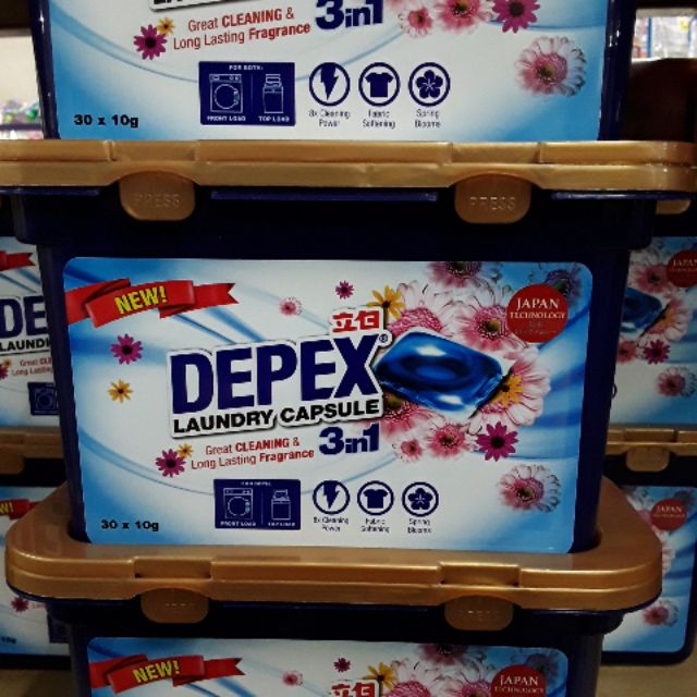 DEPEX LAUNDRY CAPSULE 3IN1 洗衣胶囊 三合一 30's x 10gm | Shopee Malaysia