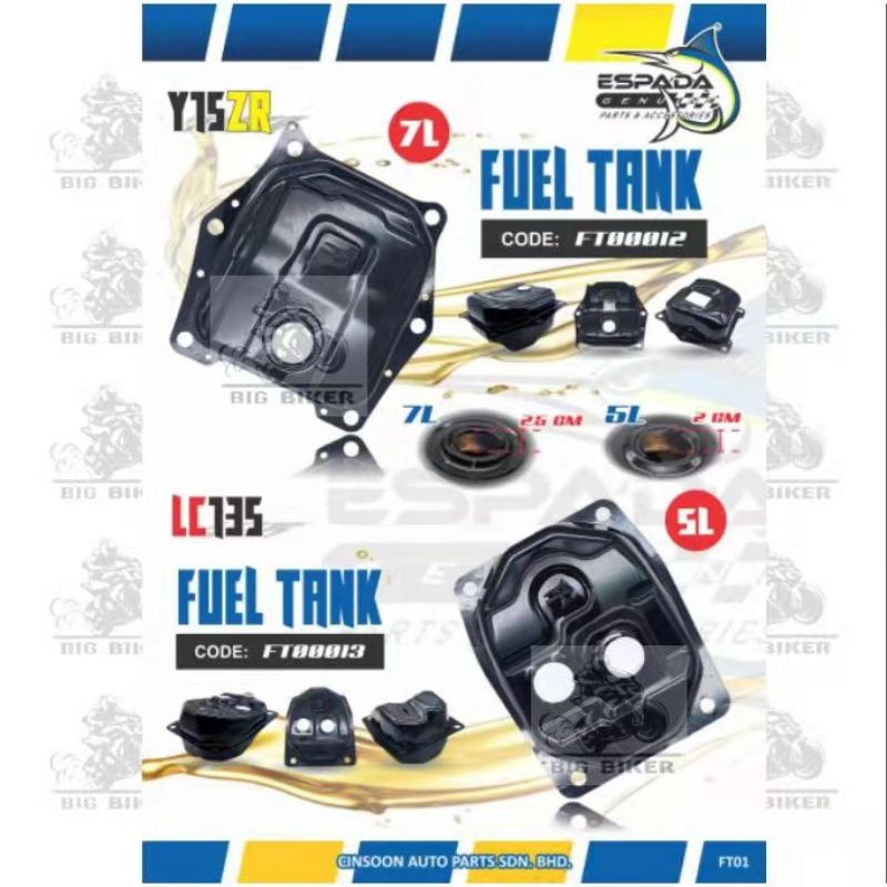 Espada Fuel Tank LC135 5L v1.v2.v3.v4.v5.v6 TANGKI MIYAK LC135 YAMAHA 5 ...