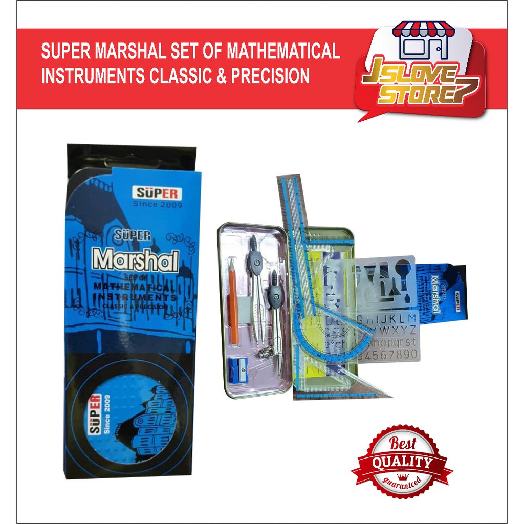 Super MARSHAL Mathematical Instruments Geometry Compasses Set | Shopee ...