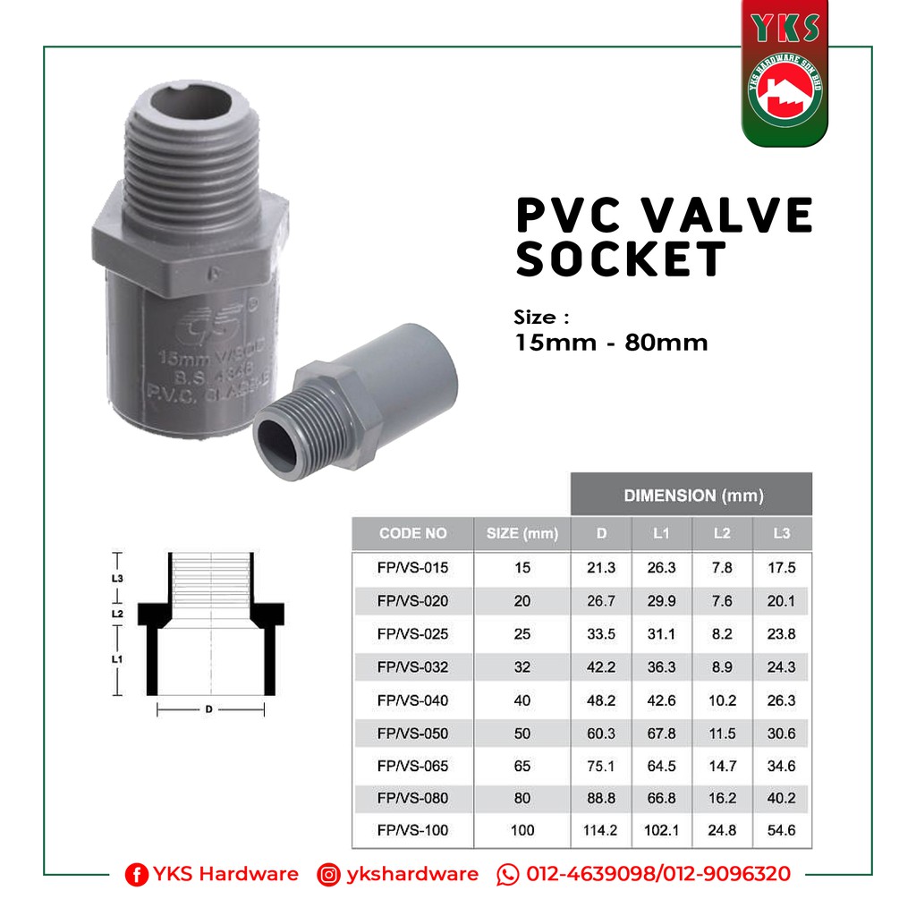 PVC VALVE SOCKET - Pipe & Fittings System | Shopee Malaysia