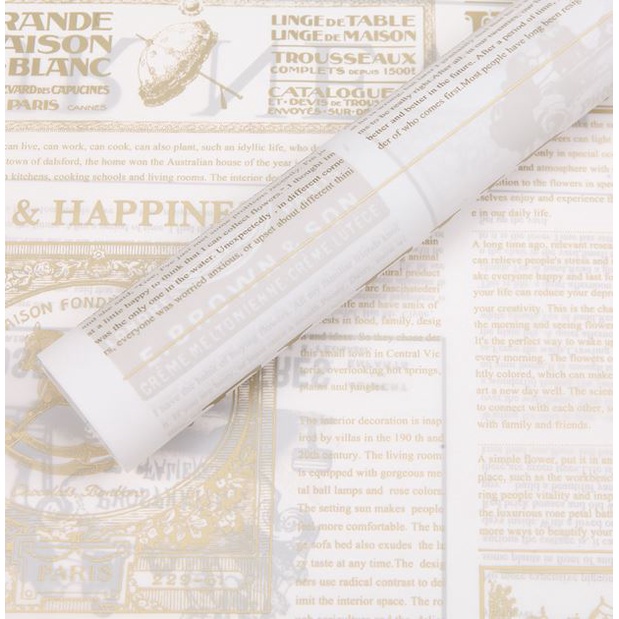 1Pcs Newspaper English Alphabet Waterproof Flower Wrapping Paper ...