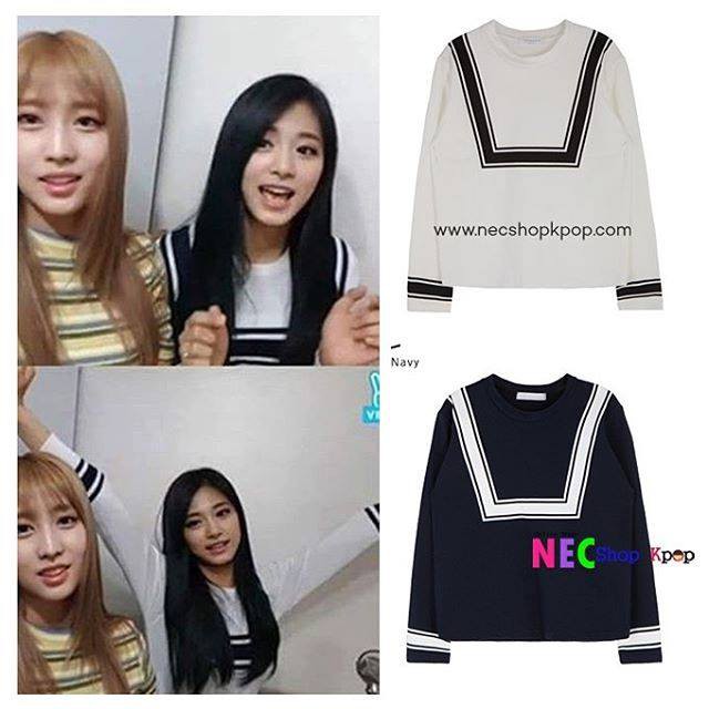 Twice Tzuyu sailor Sweater (White) | Shopee Malaysia